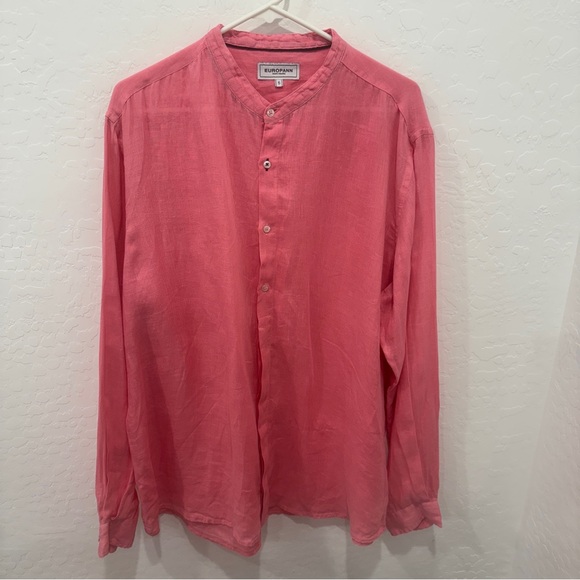 Europann | Shirts | Europann Pink Casual Button Down Shirt Mens 5 Xl ...